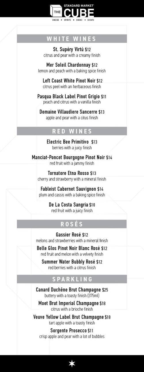 The Cube: Wine, Beer & Cheese Bar — STANDARD MARKET