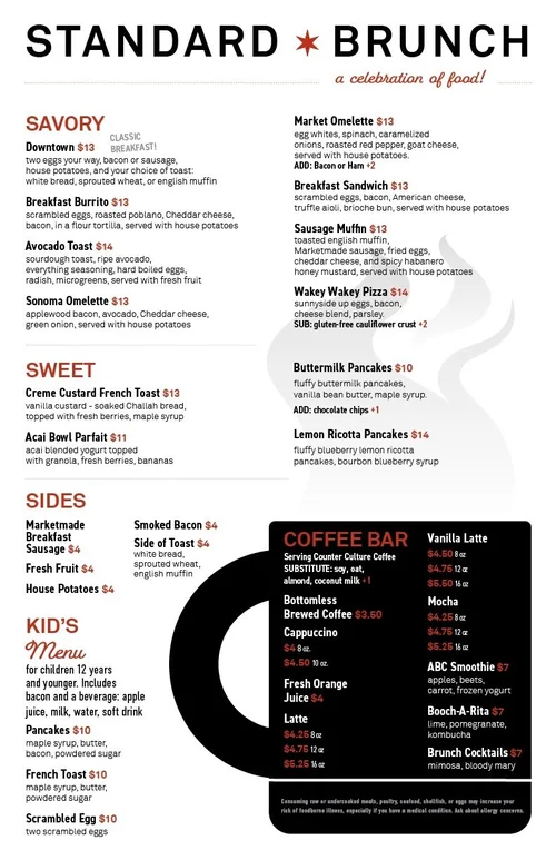 Grill Menu — STANDARD MARKET
