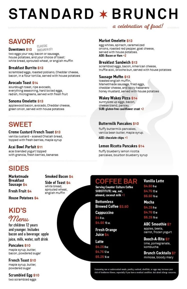 Grill Menu — STANDARD MARKET