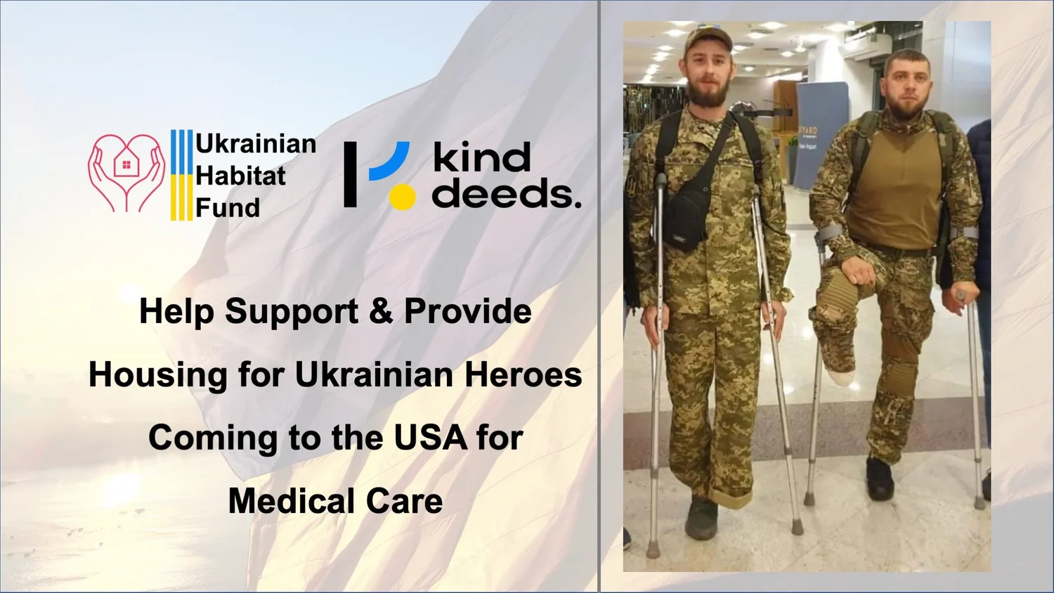 Help provide temporary housing for Ukrainian soldiers coming to the US ...
