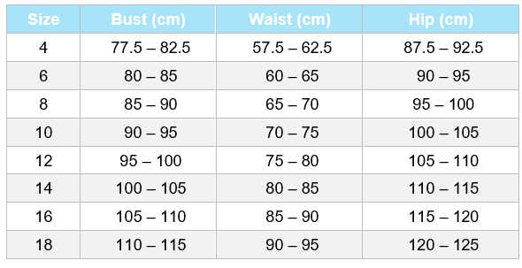 Sizing Chart — Apto PPE Women's & Maternity Safety Workwear