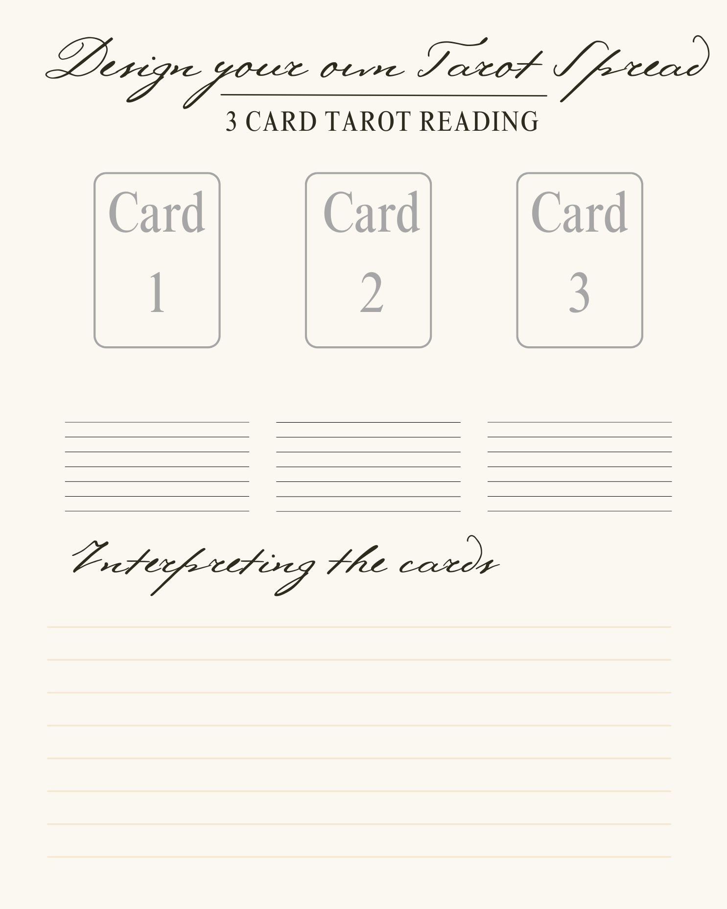 Tarot Worksheets
