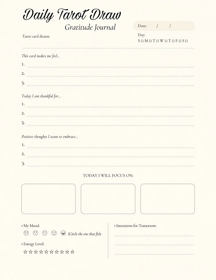 Tarot Worksheets
