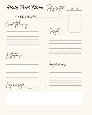 Tarot Worksheets
