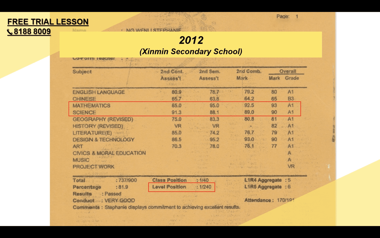 BEST PSLE MATHS TUITION — F9 TO A1 ACADEMY