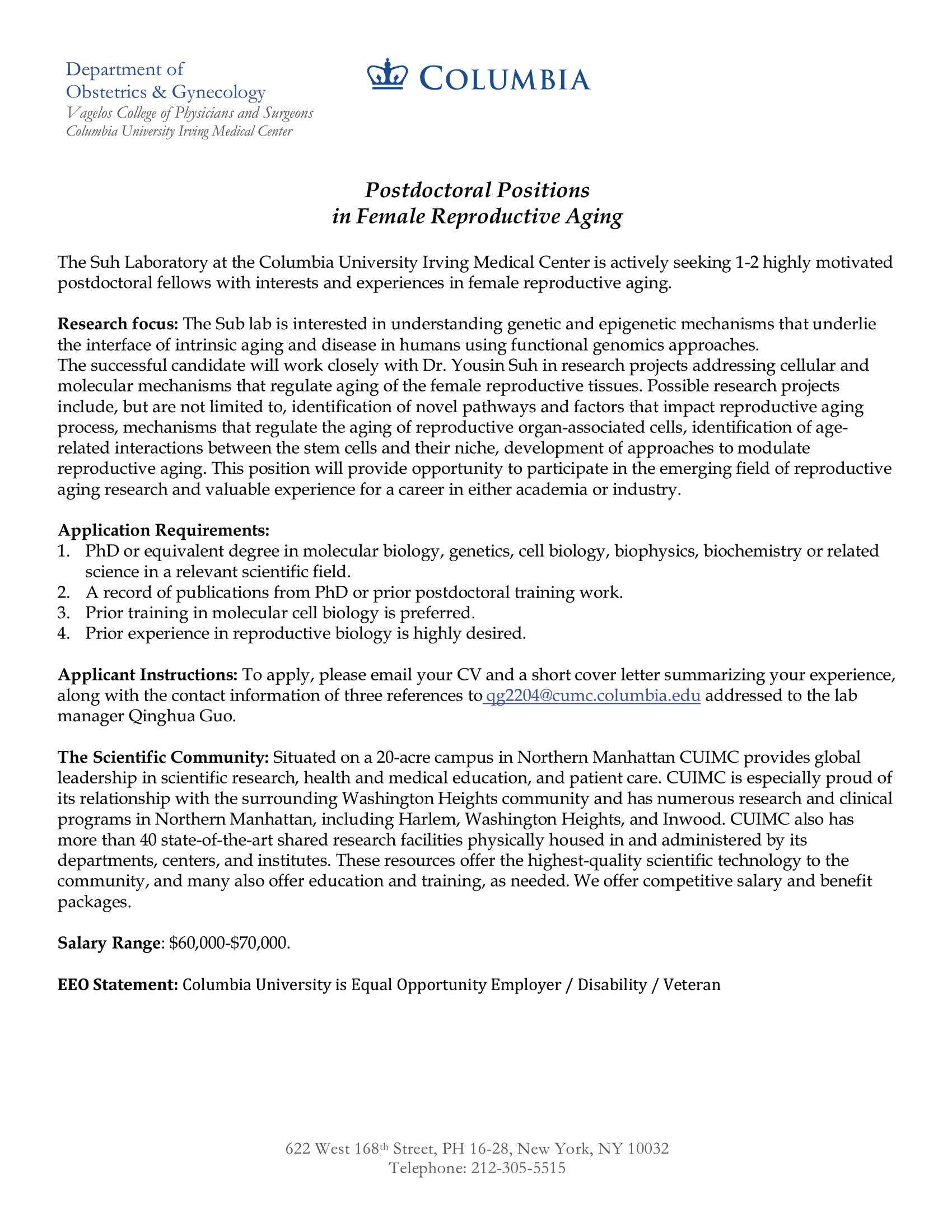 Contact — Suh Lab @ Columbia University