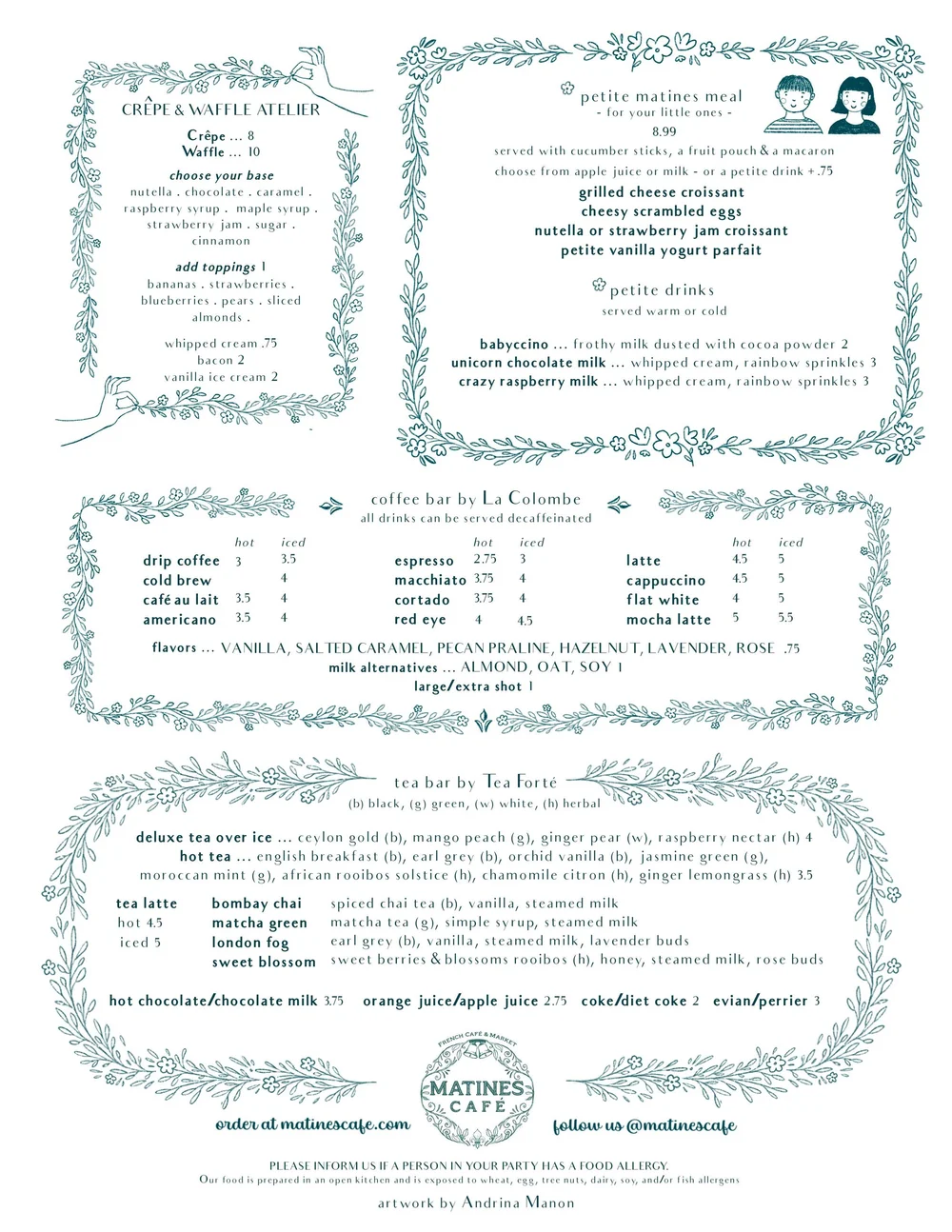 menu — Matines Café