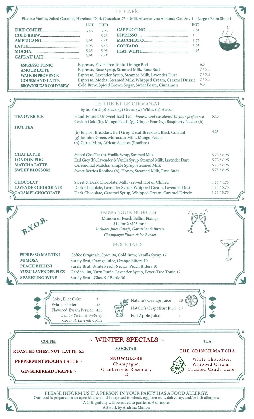 menu — Matines Café