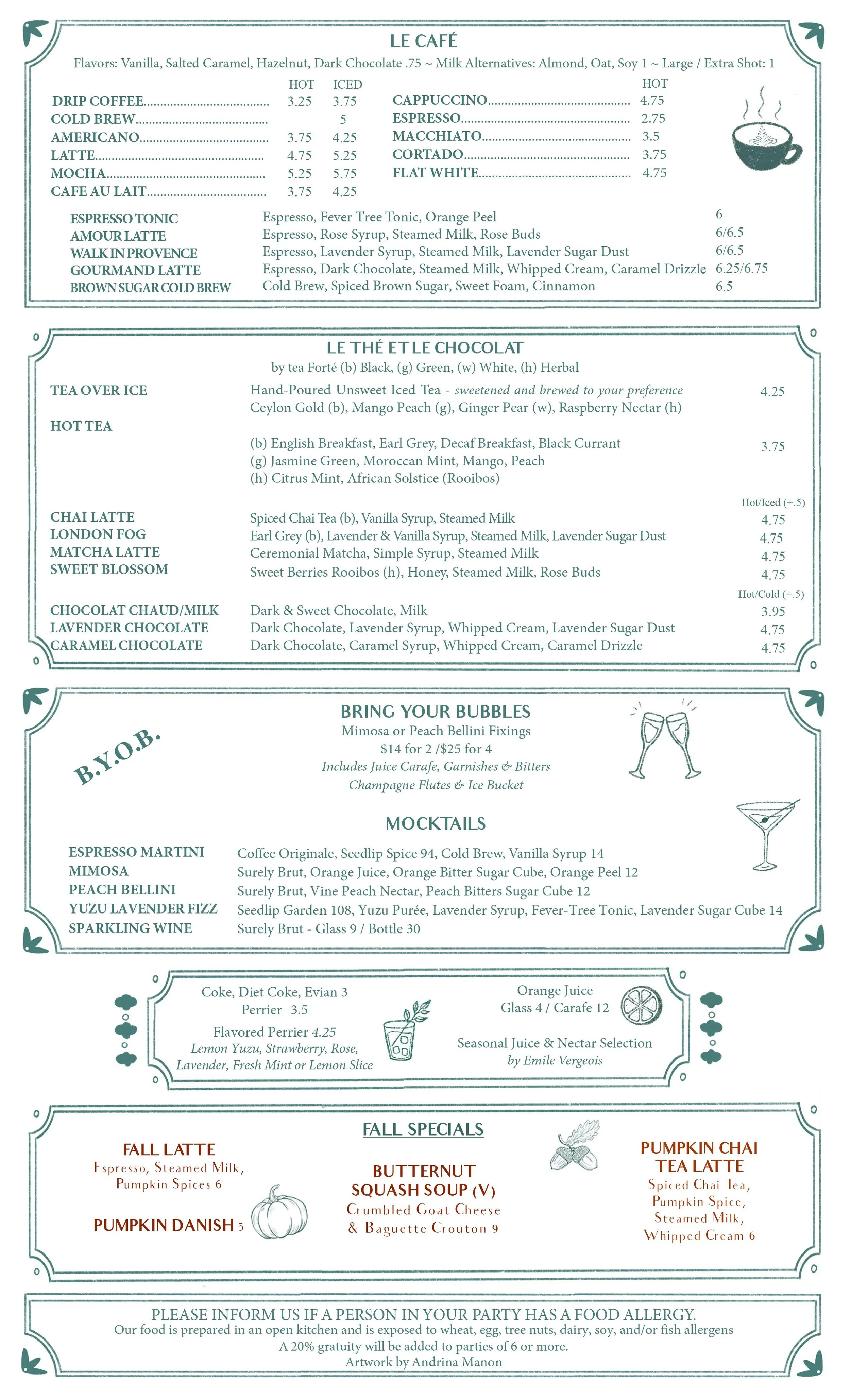 menu — Matines Café