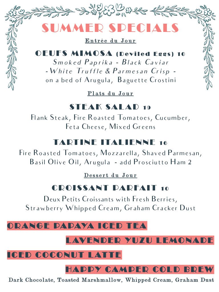 menu — Matines Café