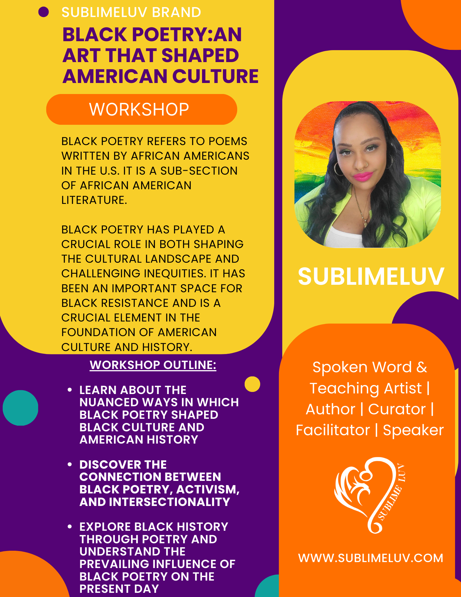 Workshops — SublimeLuv | Speaker + Artist + Author