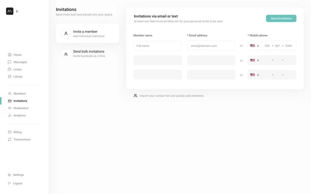 Manage your members using the Dashboard — DECLARATION