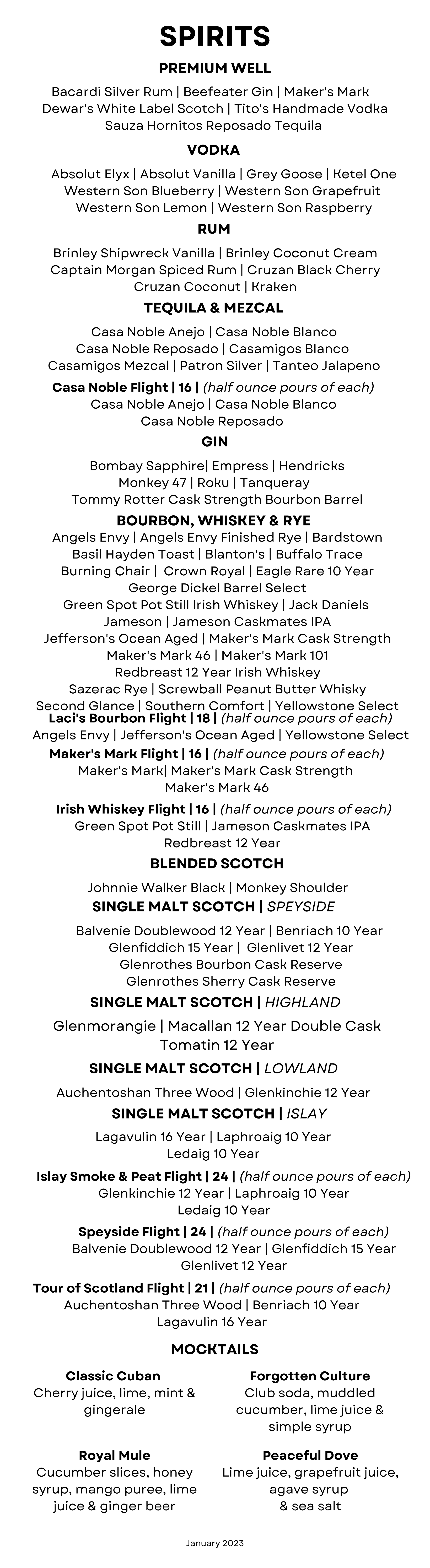 Dinner Menus — Laci's Tapas