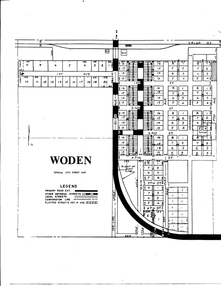 Woden City Map — Woden Iowa Local Community