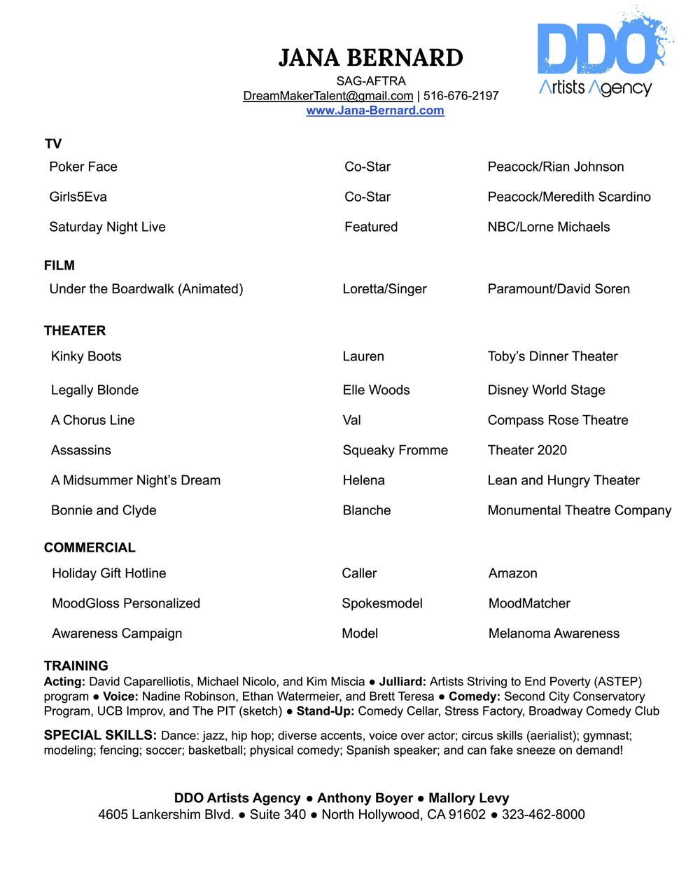 Resume — Jana Bernard