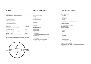 Menu — Lady Sevin Cafe Whittlesea