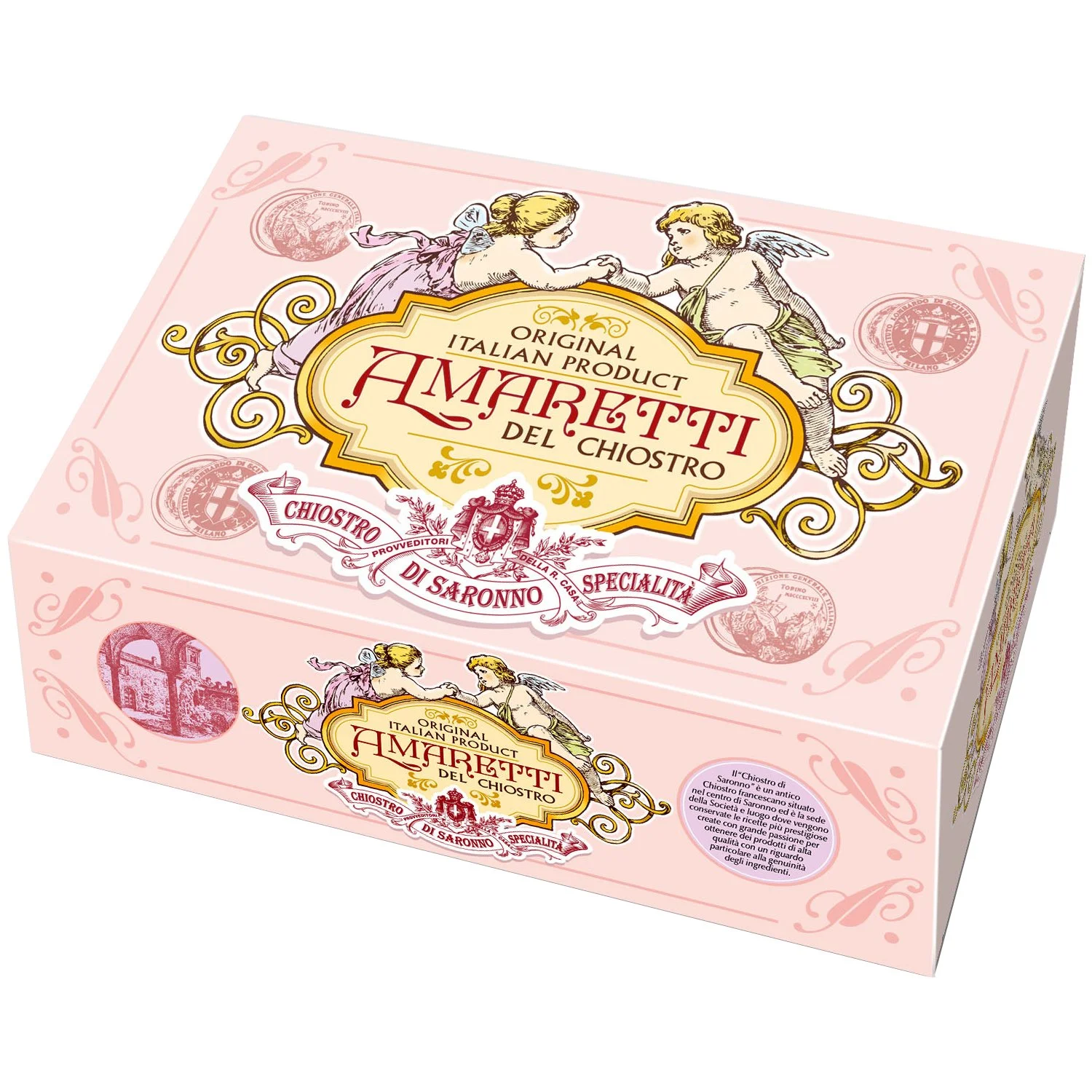 01455 Soft Hazelnut and Lemon Amarettini Cherub Cube Tin — B&R Classics ...