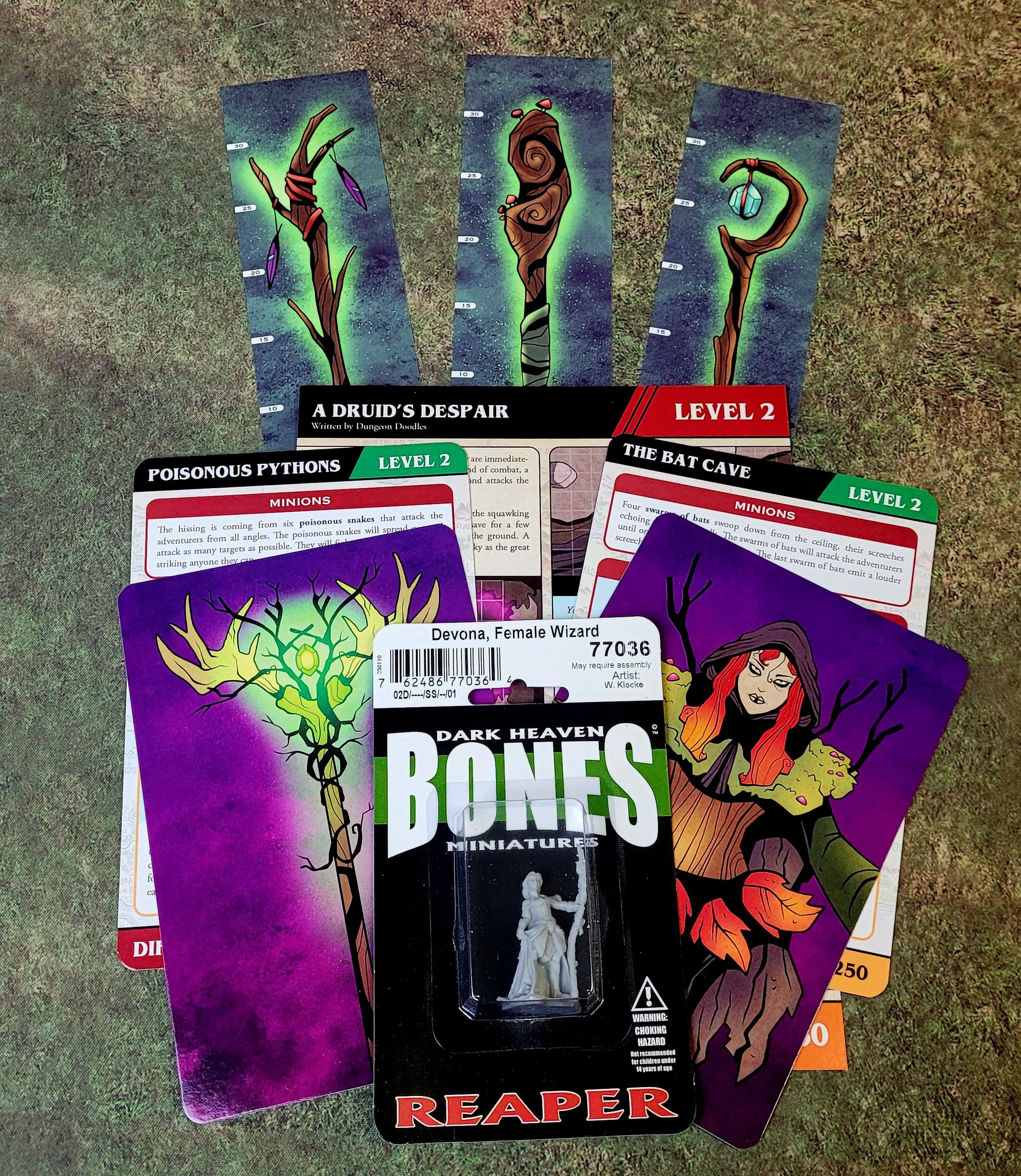 Druid 1-shot set with druid encounter, druid mini, 3 druid staff marks ...