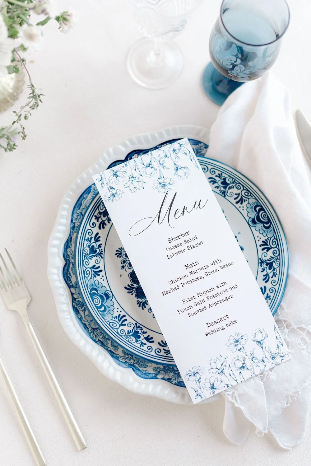 Garden Wedding Menu Card — The Patterned Desk