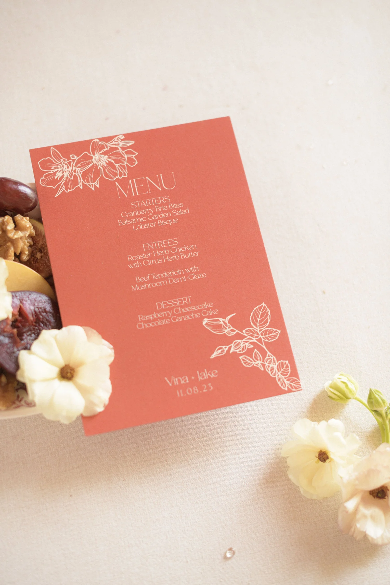 Garden Wedding Menu Card — The Patterned Desk