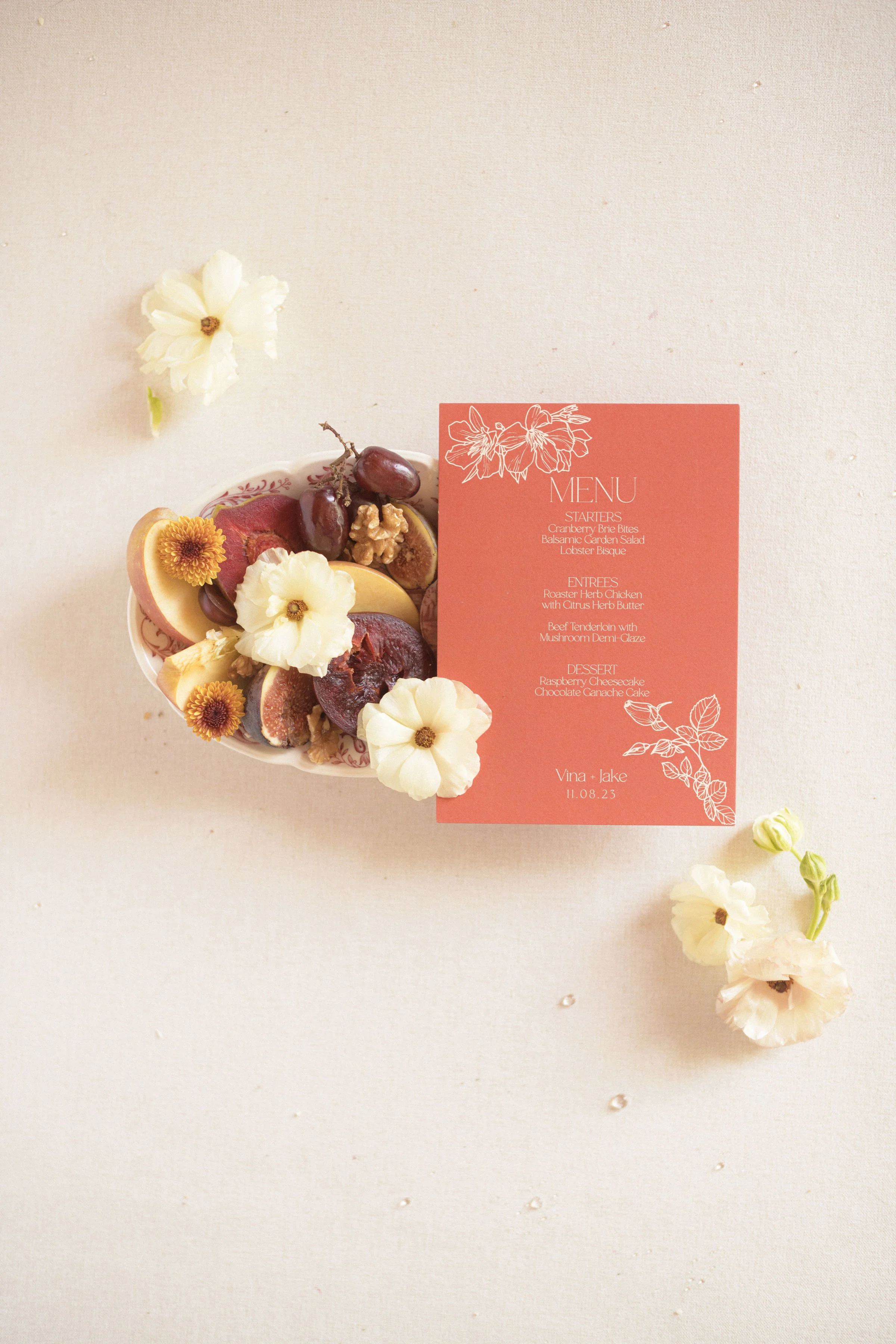 Garden Wedding Menu Card — The Patterned Desk