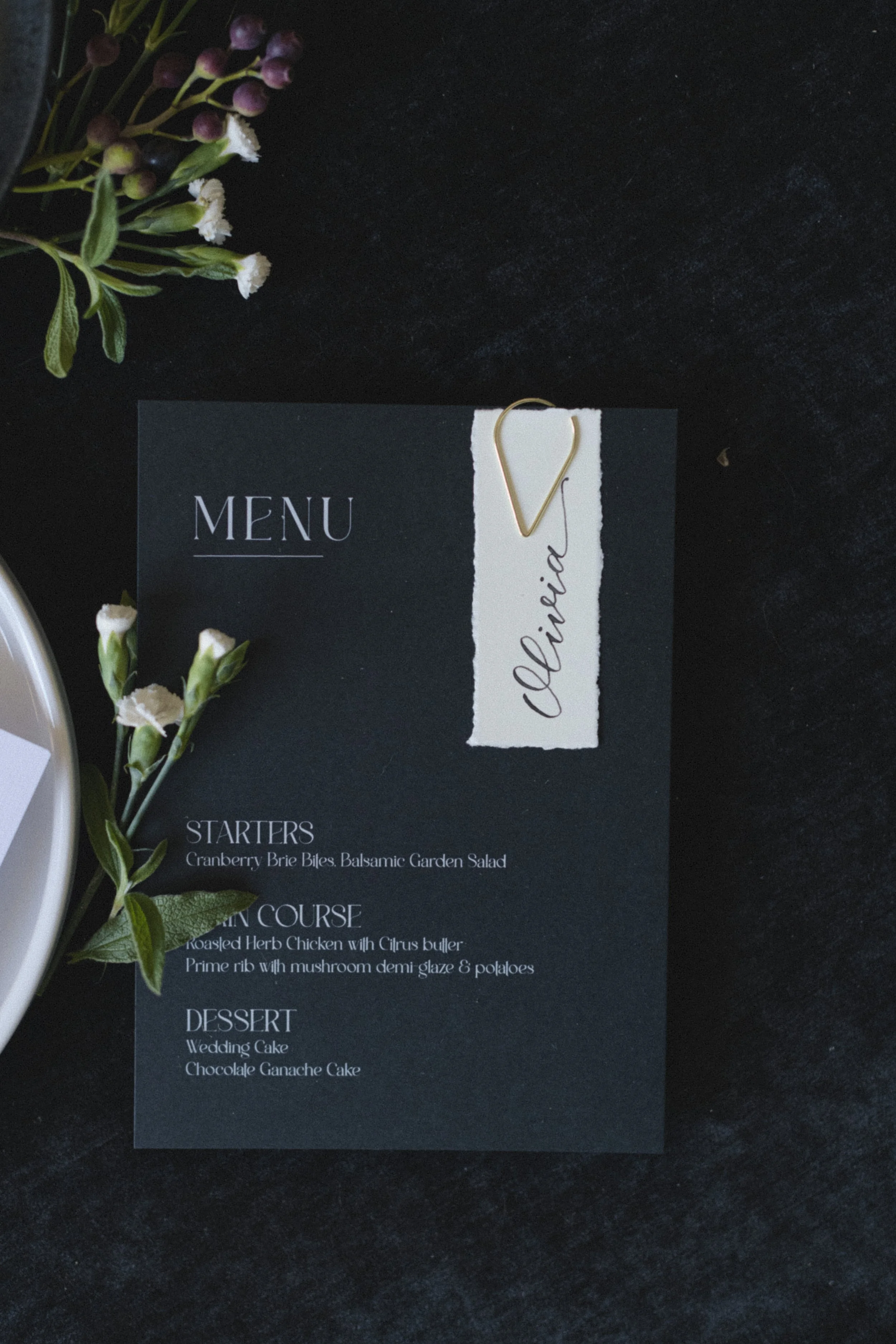 Garden Wedding Menu Card — The Patterned Desk