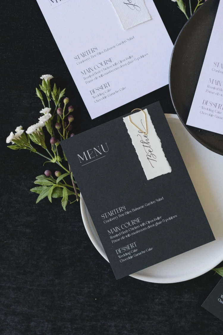 Garden Wedding Menu Card — The Patterned Desk