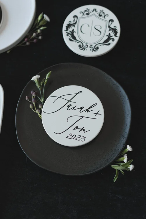 Foliage Wedding Souvenir Coaster — The Patterned Desk
