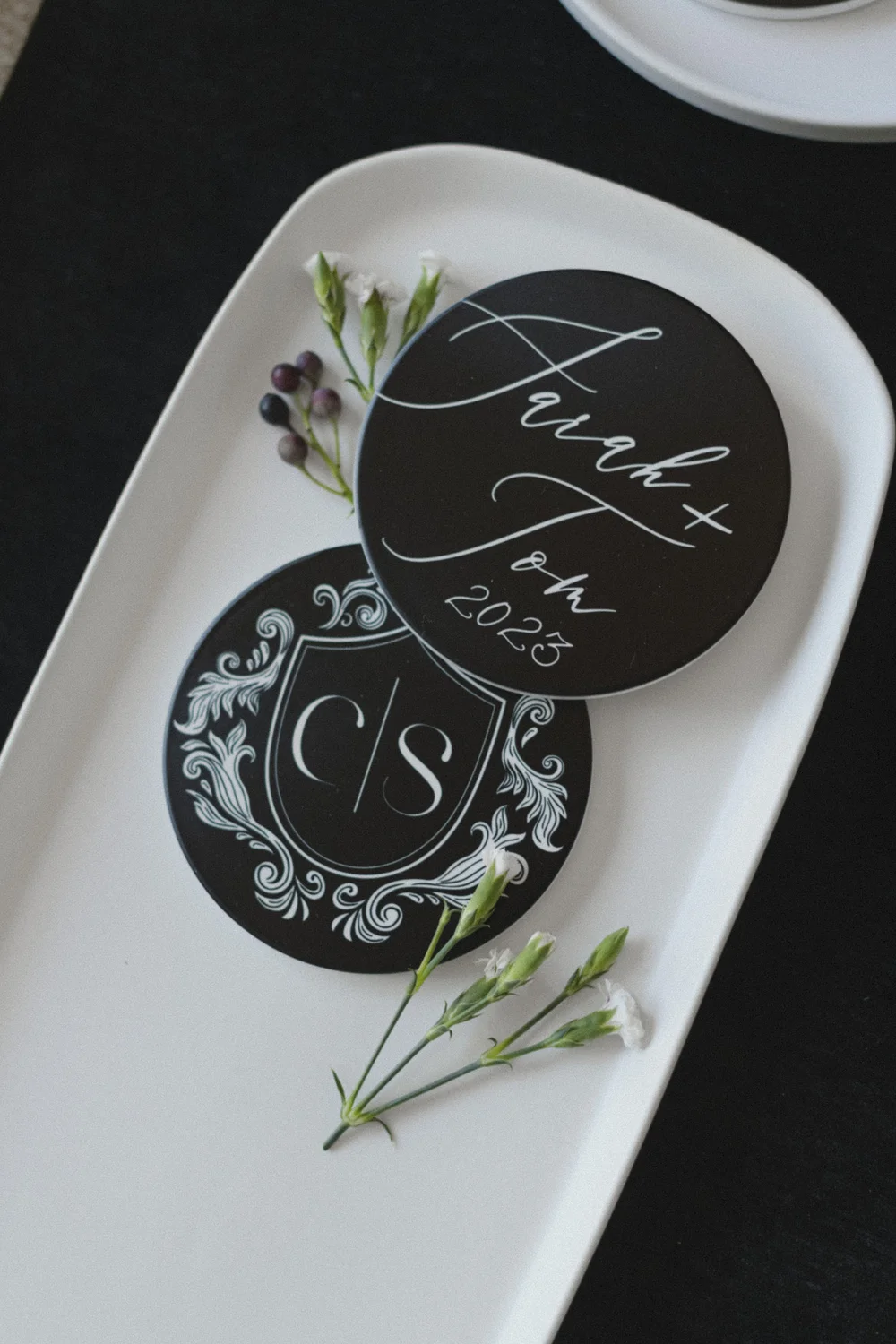Foliage Wedding Souvenir Coaster — The Patterned Desk