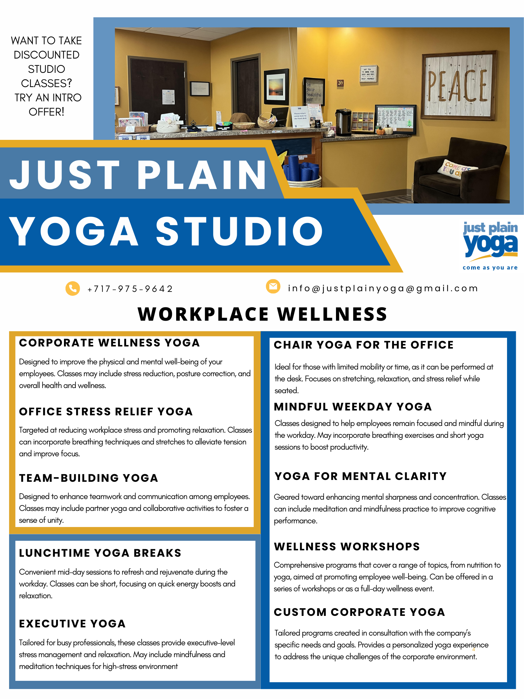 CUSTOMIZED CORPORATE WELLNESS and Yoga private classes Camp Hill | Just ...