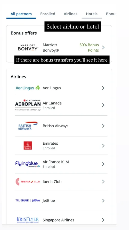 How to Transfer Chase Points to Travel Partners (Airlines & Hotels) - A ...
