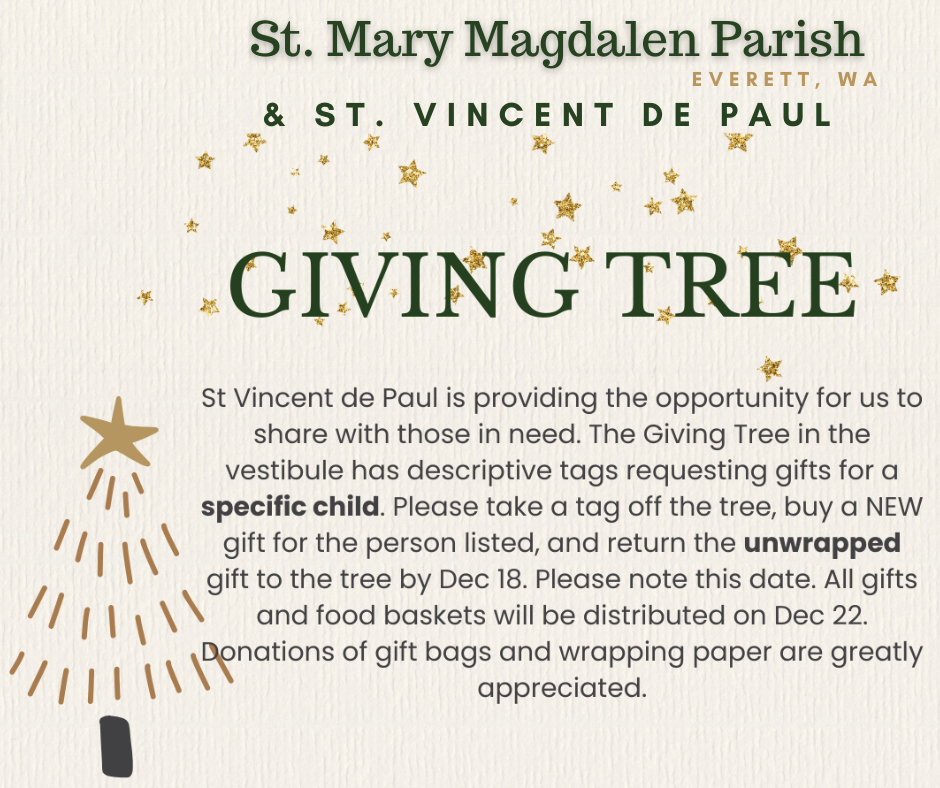 Giving Tree — St. Mary Magdalen Parish Everett & Mukilteo