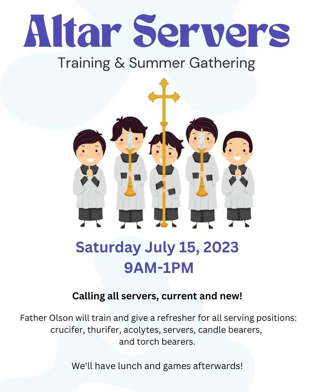 Altar Servers Training — St. Mary Magdalen Parish & St. John Mission