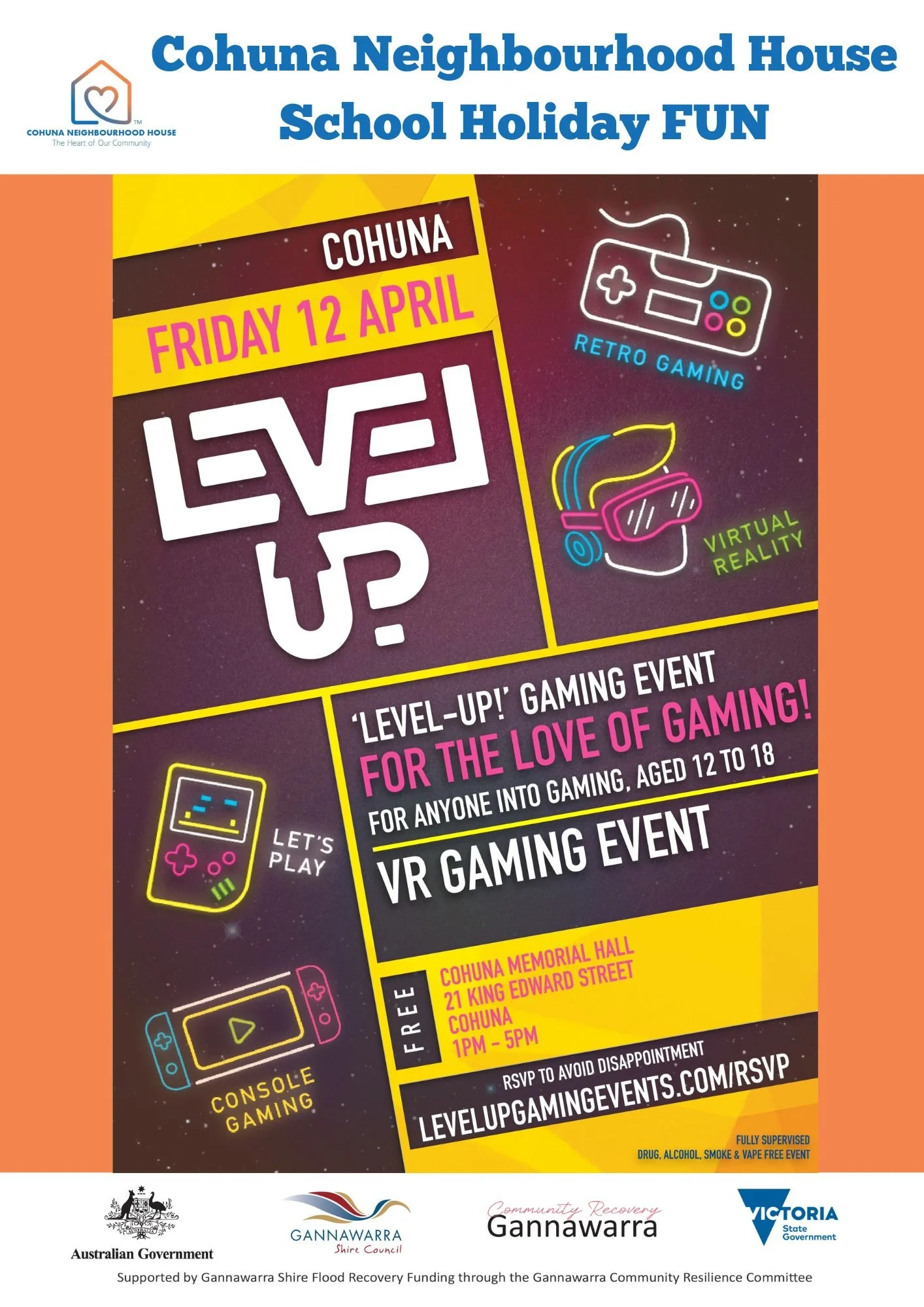 Level Up Gaming — Cohuna Neighbourhood House