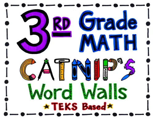 1st Grade Math TEKS Word Wall — Catnip's Word Walls