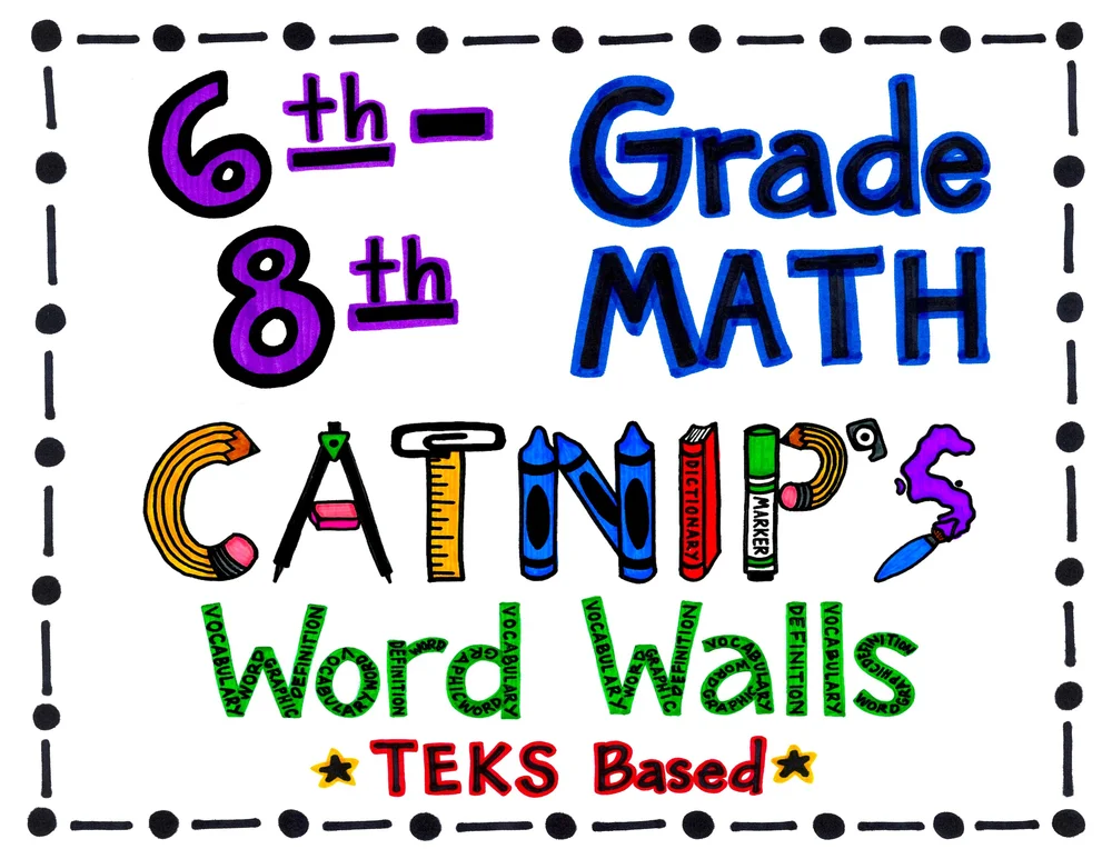 8th Grade Math TEKS Word Walls — Catnip's Word Walls