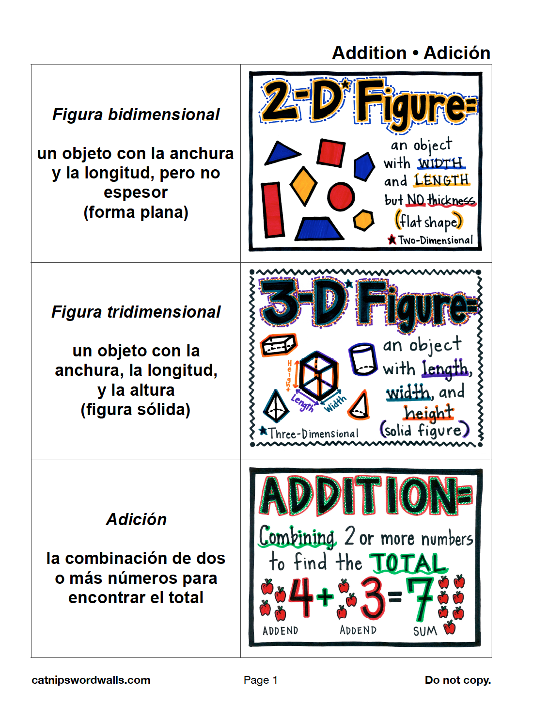 Algebra 1 TEKS Bilingual Dictionary — Catnip's Word Walls