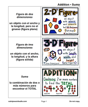 8th Grade Math TEKS Bilingual Dictionary — Catnip's Word Walls