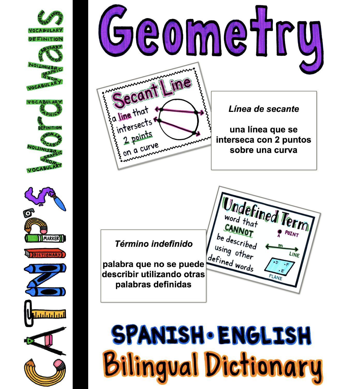 8th Grade Math TEKS Bilingual Dictionary — Catnip's Word Walls
