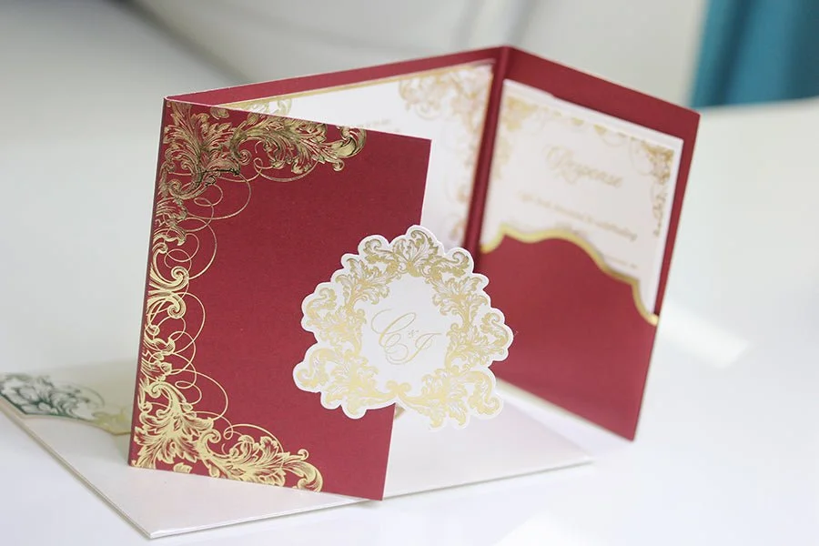 BRITTANY Velvet Pocket Folder — Isabella Invitations