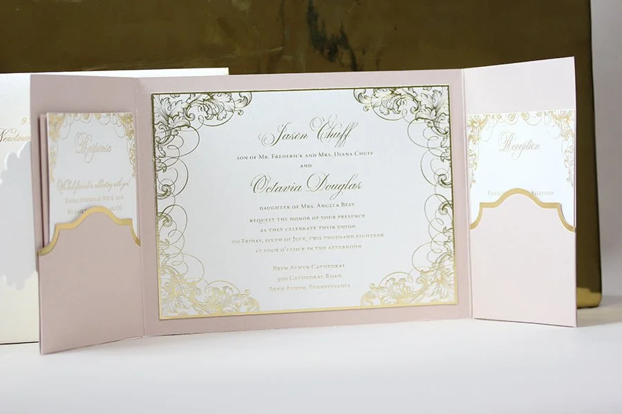 BRITTANY Velvet Pocket Folder — Isabella Invitations