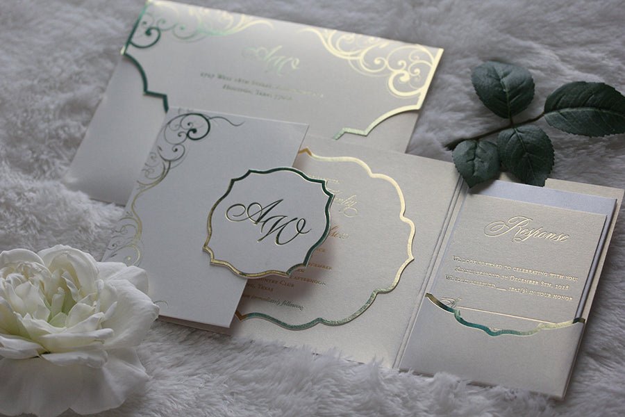 BRITTANY Velvet Pocket Folder — Isabella Invitations