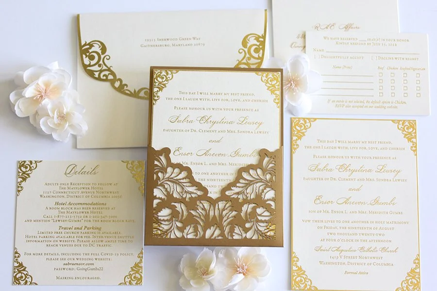 BRITTANY Velvet Pocket Folder — Isabella Invitations