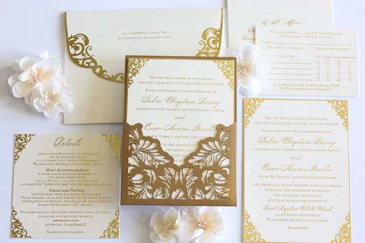 BRITTANY Velvet Pocket Folder — Isabella Invitations