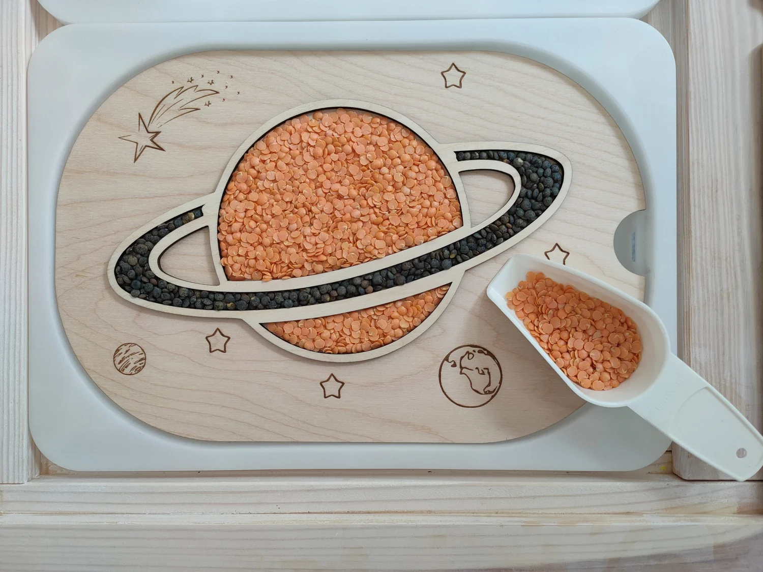 Grand couvercle Pommier pour compter jusqu'à 10 — INSERTS TABLE SENSORIELLE