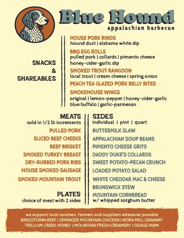 Menu — Blue Hound Barbecue