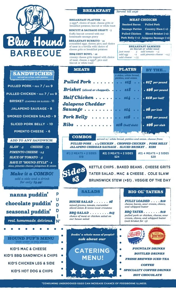 Menu — Blue Hound Barbecue