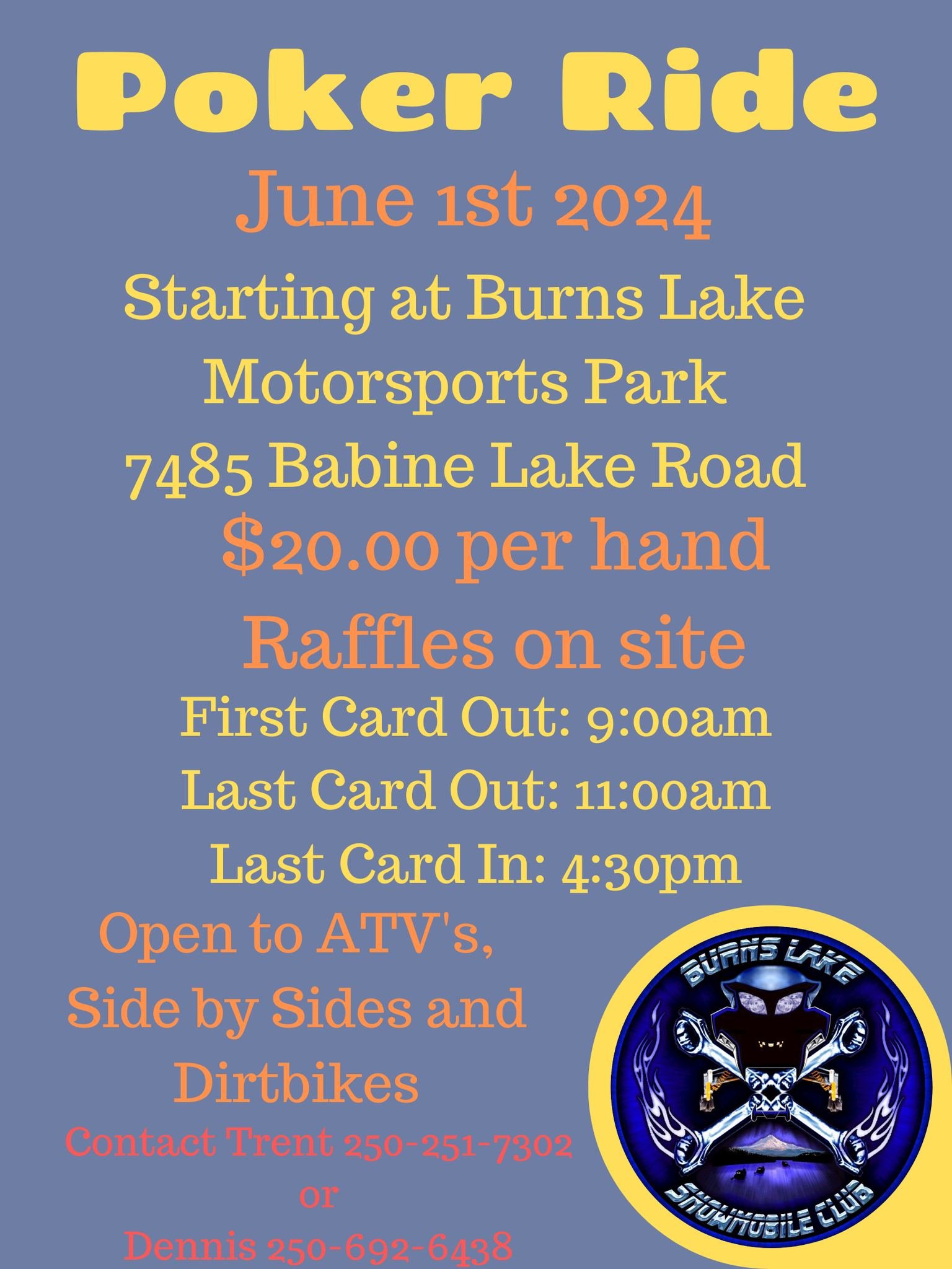 Burns Lake Snowmobile Club - June Poker Ride | British Columbia ...