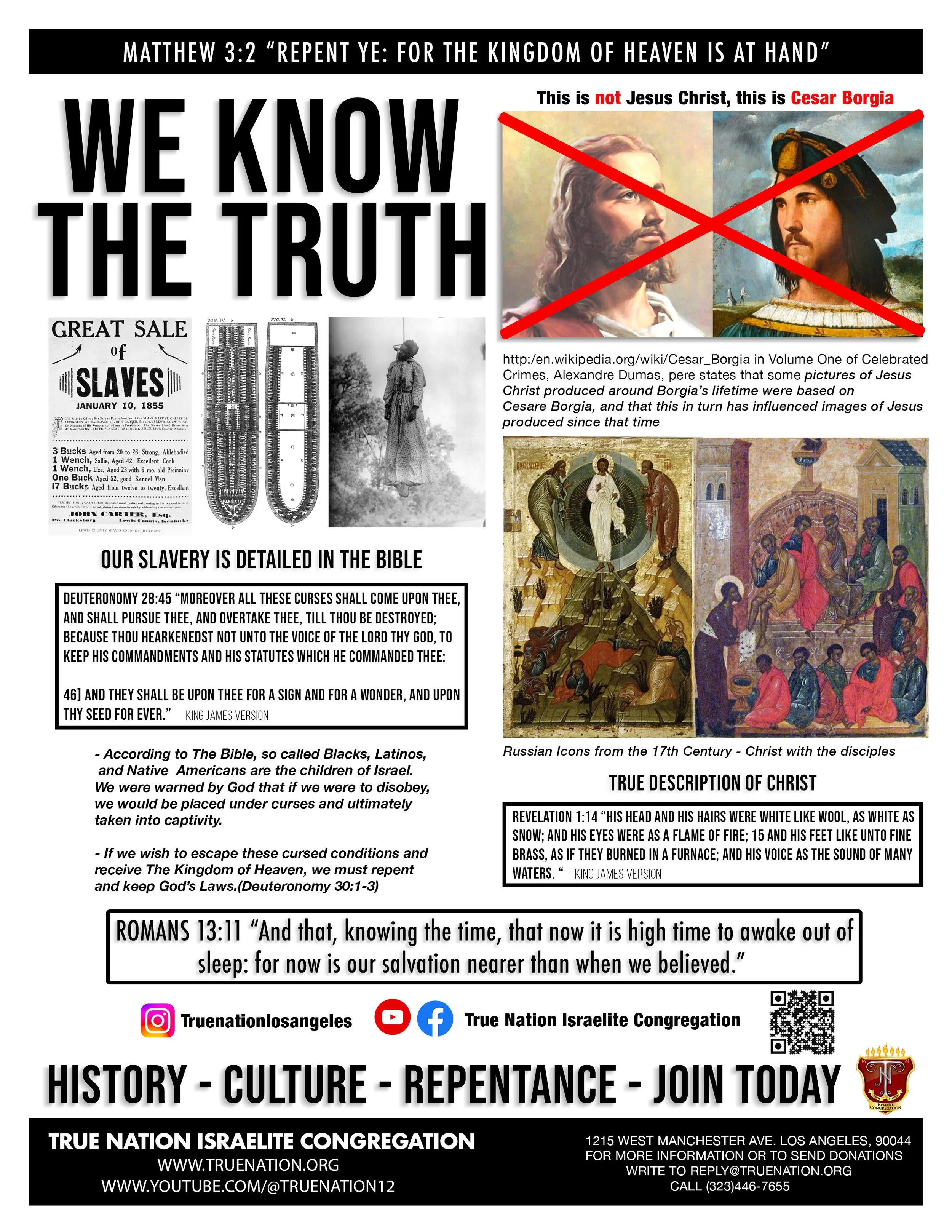 Informational Flyer — True Nation Israelite Congregation
