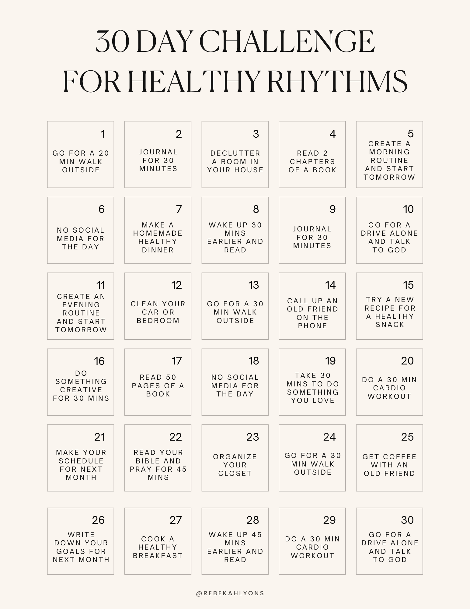 30 Day Challenge — Rebekah Lyons